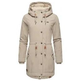 Winterjacke Ragwear "Canny Corduroy", Damen, Gr. XXXL(46), beige, Oberstoff: 100% Baumwolle. Futter: 100% Polyester. Wattierung: 100% Polyester, figurumspielend Po-bedeckend, verstellbar Rippstrickb&uuml;ndchen mit Druckkn&ouml;pfen,verstellbar, Jacken Winterjacke, stylischer Damen Cordmantel mit Kapuze