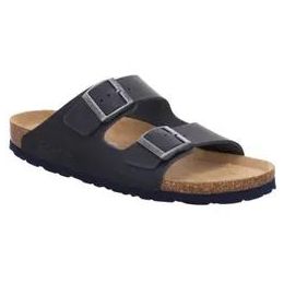 Pantolette Rohde "Grado", Herren, Gr. 42, blau (dunkelblau), Leder, Schuhe Pantolette, Sommerschuh, Schlappen, Poolslides, ergonomisch geformtes Fu&szlig;bett