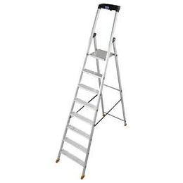 Stehleiter Krause "Solido", silber (silberfarben), B:55cm H:255cm, Aluminium, Leitern