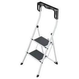 Trittleiter Hailo "ComfortLine", wei&szlig;, B:48cm H:110cm L:55cm, Kunststoff, Stahl, Leitern, belastbar bis 150 kg