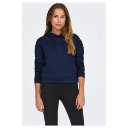 Kapuzensweatshirt Only Play "ONPLOUNGE LS HOOD SWEAT - NOOS", Damen, Gr. L, blau (maritime blau), Sweatware, Obermaterial: 80% Polyester, 15% Viskose, 5% Elasthan, unifarben, regular fit normal, Rundhals, angesetztes B&uuml;ndchen, Sweatshirts