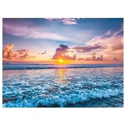 Fototapete papermoon "Ocean Sunset Beach", bunt, B:4m L:2,6m, Vlies, Tapeten
