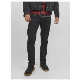 Jack & Jones Regular-fit-Jeans JACK & JONES "JJICLARK JJEVAN AM 795 NOOS", Herren, Gr. 33, L&auml;nge 34, schwarz (schwarz denim), Denim/Jeans, Obermaterial: 98% Baumwolle, 2% Elasthan, Abriebeffekte, regular fit normal, Jeans