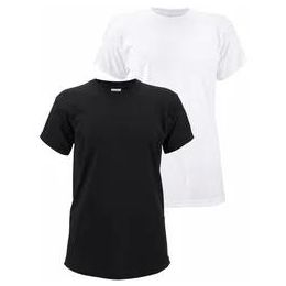 T-Shirt Fruit of the Loom, Herren, Gr. 3XL (64/66), schwarz-wei&szlig; (schwarz, wei&szlig;), Single Jersey, Obermaterial: 100% Baumwolle, unifarben, schmal, Rundhals, normaler Saum, Shirts T-Shirt, aus reiner Baumwolle