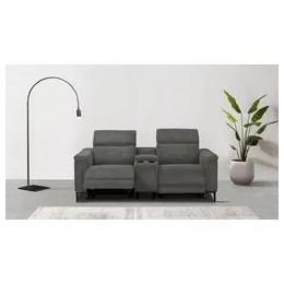 2-Sitzer OTTO HOME "LUND Cord, Relaxfunktion, TV-Sessel, manuell/elektrisch (USB-A)", grau (anthrazit), B:195cm H:97cm T:99cm, Cord Webstoff 100% Polyester, Sofas, Kopfteilverstellung, Getr&auml;nkachhalter, u. Staufach