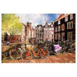 Fototapete papermoon "AMSTERDAM-ALTSTADT LONDON PARIS", bunt, B:4,5m L:2,8m, Vlies, Tapeten