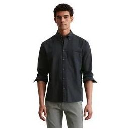 Marc O'Polo Langarmhemd MARC O'POLO "aus Bio-Baumwolle-Lyocell-Mix", Herren, Gr. XS, Normalgr&ouml;&szlig;en, blau (schwarz navy), Obermaterial: 78% Baumwolle, 22% Lyocell, unifarben, regular fit normal, Doppelmanschette, Hemden