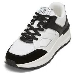 Marc O'Polo Sneaker MARC O'POLO "aus Rindleder und Mesh", Damen, Gr. 38, wei&szlig; (m137), Obermaterial: 95% Leder (Rind), 5% Polyamid, unifarben, Schuhe Sneaker