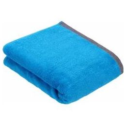 Badetuch Bugatti "Prato", blau (blau moon), B:67cm L:140cm, Walkfrottier, Obermaterial: 100% Baumwolle, Handt&uuml;cher, Badetuch, Uni Farben, mit melierter Optik im Saum
