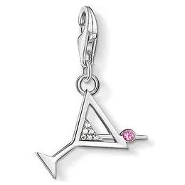 Charm-Einh&auml;nger Thomas Sabo "Cocktail", rosa (silberfarben, wei&szlig;, rosa, wei&szlig;, rosa), Charms, Damen, Silber 925 (recycelt), mit Zirkonia (synth.)