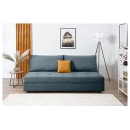 Schlafsofa Collection AB "Daria, B: 194 cm, Liegel. 147x194 cm", blau (petrol), B:194cm H:41cm T:90cm, 100%Polyester, Sofas, Schlafsofa, Bettfunktion, Bettkasten & 1 Zierkissen, Federkern