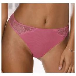 Tanga Lascana "Gianna", Damen, Gr. 44/46, pink, Spitze, Obermaterial: 65% Polyamid, 32% Polyester, 3% Elasthan, Unterhosen Tanga, aus leicht schimmernder Spitze, sexy Dessous