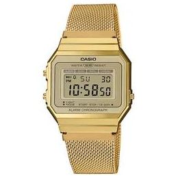 Chronograph Casio VINTAGE, gold (goldfarben, gelbgoldfarben), Armbanduhren, Damen, Chronograph, Quarzuhr, Armbanduhr, Damen, Herren, digital, retro, Stoppfunktion