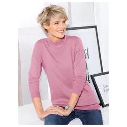 Stehkragenpullover Classic Basics "Pullover", Damen, Gr. 48, rosa (ros&eacute;), 100% Polyacryl, unifarben, figurumspielend, Pullover Stehkragenpullover