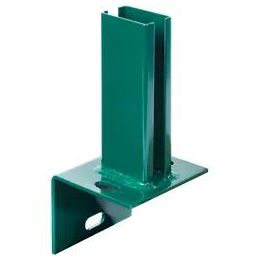 GAH Alberts Pfostentr&auml;ger ALBERTS, gr&uuml;n, B:8,5cm, Stahl, Bodenanker, f&uuml;r Zaunpfosten 60x40 mm auf L-Randsteinen, Platte 94x100 mm