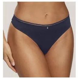 String s.Oliver "Pauline", Damen, Gr. 40/42, blau (dunkelblau), Spitze, Obermaterial: 81% Polyamid, 19% Elasthan, Unterhosen String, mit feiner Spitze und weichem Microtouch-Material