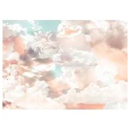 Vliestapete Komar "Digitaldruck Vlies - Mellow Clouds - Gr&ouml;&szlig;e 350 x 250 cm", bunt (rosa, blau, wei&szlig;), B:350m L:250m, Vlies, Tapeten, Wohnzimmer, Schlafzimmer
