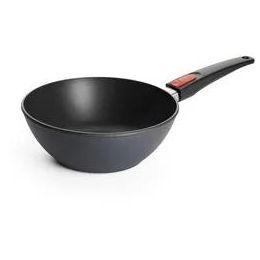 Wok Woll "Diamond Lite Wok", grau (anthrazit), H:9cm &Oslash;:24cm, Pfannen, Wok, abnehmbarer Griff, Induktion