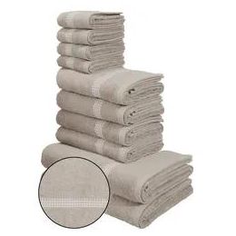Handtuch Set OTTO HOME "Kapra, Premium Handt&uuml;cher, 100% Baumwolle, 500 gr/m2, 10-tlg.", silber (silberfarben), 10 Stk., Frottier, Frottier, Obermaterial: 100% Baumwolle, Handtuch-Sets, 2 Duscht&uuml;cher, 4 Handt&uuml;cher, 4 G&auml;stehandt&uuml;cher, 5 Jahre Garantie