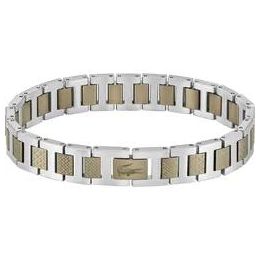 Freundschaftsarmband Lacoste "Schmuck Parnterarmband METROPOLE", edelstahlfarben, ocker, Armb&auml;nder, Herren, 19cm, Edelstahl