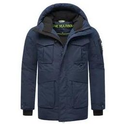 Winterjacke STONE HARBOUR "Edriik XX", Herren, Gr. L (52), blau (navy), Oberstoff: 56% Polyester, 44% Nylon. Futter: 100% Polyester. Wattierung: 100% Polyester. &Auml;rmelfutter: 100% Polyester, gerade h&uuml;ftbedeckend, hoch geschlossener Ausschnitt, verstellbar Rippstrickb&uuml;ndchen mit Druckkn&ouml;pfen,verstellbar, Jacken Winterjacke, Warm gef&uuml;tterte kurze Herren Jacke f&uuml;r den Winter