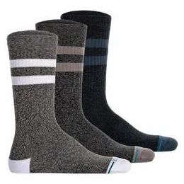 Kurzsocken Stance "Socken The Joven 3er Pack", Herren, Gr. 38-42, bunt (grau, blau, gr&uuml;n), Obermaterial: 76% Baumwolle CO. 19% Polyester PES. 3% Nylon NY. 2% Elasthan EL., Socken