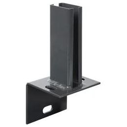 GAH Alberts Pfostentr&auml;ger ALBERTS, grau, B:8,5cm, Stahl, Bodenanker, f&uuml;r Zaunpfosten 60x40 mm auf L-Randsteinen, Platte 94x100 mm