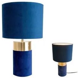 N&auml;ve N&Auml;VE Tischleuchte "Bordo", blau, 1, &Oslash; 18cm H: 32cm, 1 Stk., Leuchten, 1xE14, Textilschirm blau, Fu&szlig; blau gold, H&ouml;he 32cm, Zuleitung 150cm, Tischleuchte