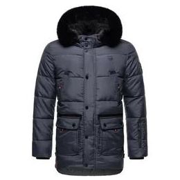 Steppjacke STONE HARBOUR "Mironoo", Herren, Gr. XXL (56), blau (graublau), Oberstoff: 100% Polyester. Futter: 100% Polyester. Wattierung: 100% Polyester. &Auml;rmelfutter: 100% Polyester. Kunstpelz: 100% Polyester, gerade h&uuml;ftbedeckend, hoch geschlossener Ausschnitt, &Auml;rmel ohne &Auml;rmelschlitz Rippstrickb&uuml;ndchen, Jacken Steppjacke, stylische Outdoorjacke mit gro&szlig;er Kapuze