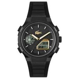 Chronograph Lacoste "LC33", schwarz, goldfarben, Armbanduhren, Herren, Chronograph, Quarzuhr, Armbanduhr, Herrenuhr, Silikonarmband, analog, digital, Tag