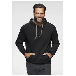 MAN'S WORLD Kapuzensweatshirt MAN'S WORLD, Herren, Gr. S (44/46), schwarz, angeraute Sweatware, Obermaterial: 60% Baumwolle, 40% Polyester. Kapuzenfutter: 60% Baumwolle, 40% Polyester, meliert, regular fit, Rippb&uuml;ndchen, Sweatshirts, lange &Auml;rmel, lockere Passform, unifarben, mit Kapuze