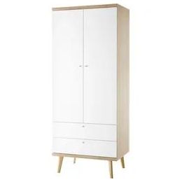 Kleiderschrank Home Affaire "MERLE Kleiderschrank mit Schubladen, Schlafzimmerschrank, Garderobe", braun (eiche rivera dekor), B:80cm H:197cm T:56cm, Schr&auml;nke, Kleiderschrank, im skandinavischen Design, aus FSC-zertifiziertem Holzwerkstoff