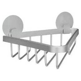 Duschkorb Kleine Wolke "Rocco", grau (aluminiumfarben), B:25,4cm H:4,5cm T:13,5cm, Aluminium, Aufbewahrungsboxen, BxTxH: 25,4x13,5x4,5 cm, Aluminium