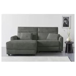 Ecksofa OTTO HOME "JENNA L-Form, 209cm - OTTO. Verl&auml;ssliche Qualit&auml;t.", anthrazit, B:209cm H:100,5cm T:163cm, 90% POLYESTER, 10% NYLON, Sofas, Ecksofa, manuelle o. elektrische Relaxfunktion, USB A/C, weicher Sitz, Cord.