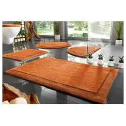 Badematte OTTO HOME "Kapra, Badvorleger, Badezimmer Teppich" Gr. 3, orange (terra), H:14mm, Baumwolle, Badematten, Badematte, mit Bord&uuml;re, Badteppich, Badematte, Baumwolle