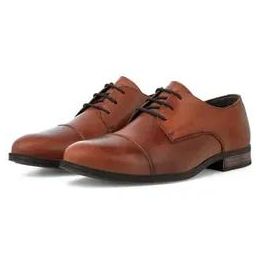 Jack & Jones Schn&uuml;rschuh JACK & JONES "JFWRAYMOND", Damen, Gr. 42, cognac, Lederimitat, Schuhe Schn&uuml;rschuh, mit Ziern&auml;hte
