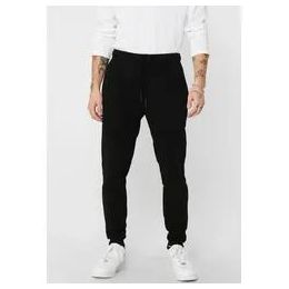 Only & Sons Sweathose ONLY & SONS "ONSCERES LIFE SWEAT PANTS", Damen, Gr. M, N-Gr, schwarz, angeraute Sweatware, Obermaterial: 65% Baumwolle, 35% Polyester, unifarben, relaxed fit normal, Hosen Sweathose