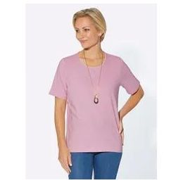 Rundhalsshirt Casual Looks "Shirt", Damen, Gr. 44, rosa (ros&eacute;), 100% Baumwolle, unifarben, Rundhals, Shirts Rundhalsshirt