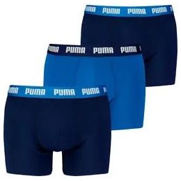 Boxershorts Puma "Puma MEN EVERYDAY BOXERS 3P", Herren, Gr. S, blau (blau combo), Obermaterial: 95% Baumwolle, 5% Elasthan, eng, Unterhosen, mit Komfortbund