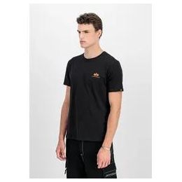 T-Shirt Alpha Industries "Basic T-Shirt SL", Herren, Gr. S, orange (schwarz, neon orange), Obermaterial: 100% Baumwolle, Shirts T-Shirt