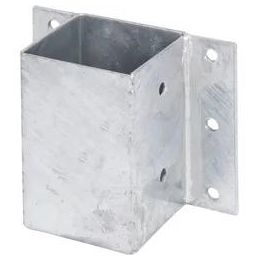 GAH Alberts L-Pfostentr&auml;ger ALBERTS, silber (silberfarben), B:9,1cm, Stahl, Bodenanker, zum Anschrauben, f&uuml;r L- und U-Steine o. Mauern, 91x91 mm