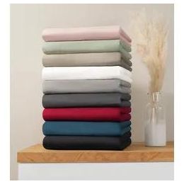 Bettlaken OTTO HOME "Desner", grau (anthrazit), B:140cm L:200cm, Microfaser, Obermaterial: 100% Polyester, Bettlaken, Bettlaken, Mikrofaser, f&uuml;r Matratzen bis 20cm H&ouml;he, 100% Polyester, Bettlaken