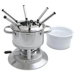 Fondue SWISSMAR "Arosa", wei&szlig;, B:21cm H:23cm T:21cm, Fondues, 11-teilig, inkl. 6 Fondugabeln und Keramik-Einsatz