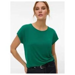 V&eacute;ro Moda Rundhalsshirt VERO MODA "VMAVA PLAIN SS TOP GAJRS NOOS", Damen, Gr. M, gr&uuml;n (bosphorus), Jersey, Obermaterial: 95% Lyocell, 5% Elasthan, unifarben, regular fit normal, Rundhals, Shirts Rundhalsshirt, Materialmix, regular fit