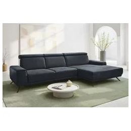 Ecksofa DIE PLANBAR "PN-EM22041 L-Form", blau (nightblau), B:335cm H:89cm T:188cm, Sofas, Ecksofa, wahlweise motorisches Canape oder Sitztiefenverstellung