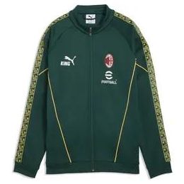 Sweatjacke Puma "AC Milan KING Anthem Jacke Jugendliche", Jungen, Gr. 164, schwarz myrtle sunny gelb gr&uuml;n, Obermaterial: 37% Baumwolle, 63% Polyester. Taschenfutter: 100% Polyester. Rippe: 93% Polyester, 7% Elasthan. Besatz: 100% Polyester, Sweatjacken Sweatjacke