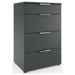 Schubkastenkommode wimex "Level by fresh to go", grau (graphit), B:54cm H:84cm T:41cm, Holzwerkstoff, Sideboards, 4 Schubladen mit soft-close Funktion, 54cm breit, 84cm hoch