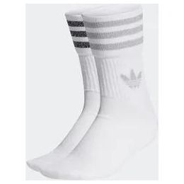 Sportsocken Adidas ORIGINALS "MIDCUT GLITTER CREW SOCKEN, 2 PAAR", Herren, Gr. S (37/39), wei&szlig; (wei&szlig;, grau two, schwarz), Obermaterial: 65% Baumwolle, 31% Polyester, 3% Elasthan, 1% sonstige Fasern, Socken Sportsocken, f&uuml;r Erwachsene, wadenlang, aus Baumwolle, Polyester und Elasthan