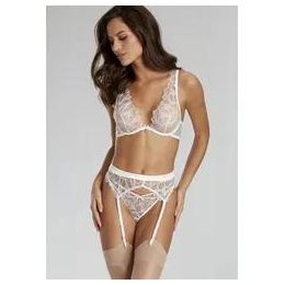 Strapsg&uuml;rtel Lascana, Damen, Gr. 36/38, beige (champagner), Spitze, Obermaterial: 67% Polyester, 27% Polyamid, 6% Elasthan, Strumpfhalter, aus leicht transparenter Spitze mit h&uuml;bschen Glitzerdetails