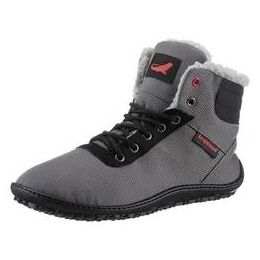 Barfu&szlig;schuh Leguano "KOSMO", Damen, Gr. 37, grau (anthrazit), Textil, Schuhe Schn&uuml;rboots Barfu&szlig;schuh, Bequemschuh, Schn&uuml;rboots mit einzigartiger Halbkugel-Laufsohle